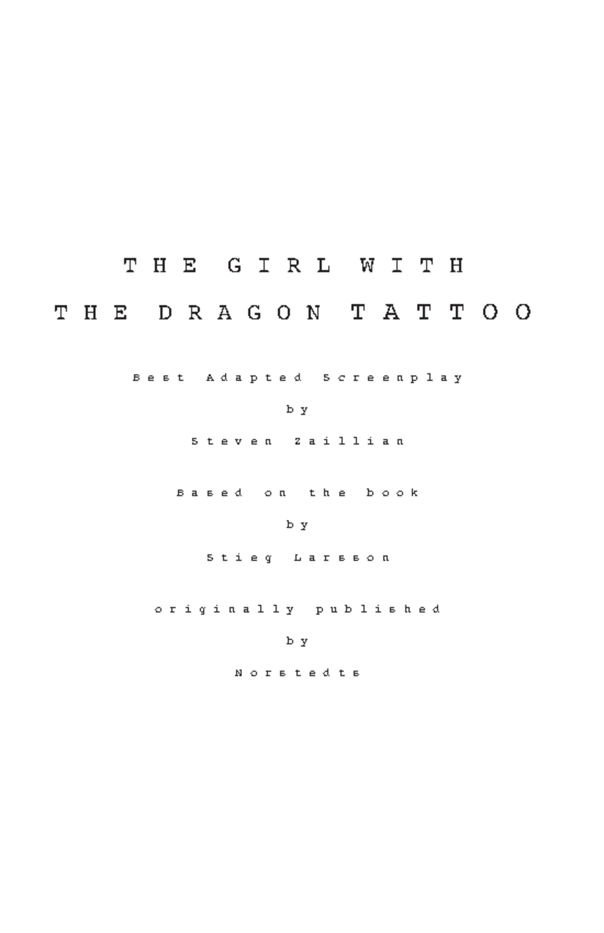 The Girl with the Dragon Tattoo: Best Adapted Screenplay Analysis SZ 4 ...