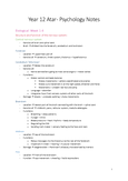 Study notes for Studying ATAR Psychology in WACE - Grade: 12 - Studocu