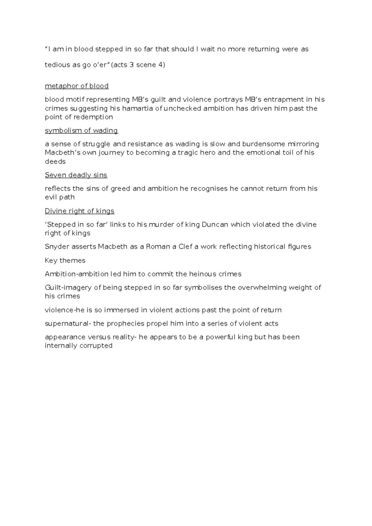 Macbeth (ENG 101) Flashcards: Themes, Motifs, and Symbolism - Studocu
