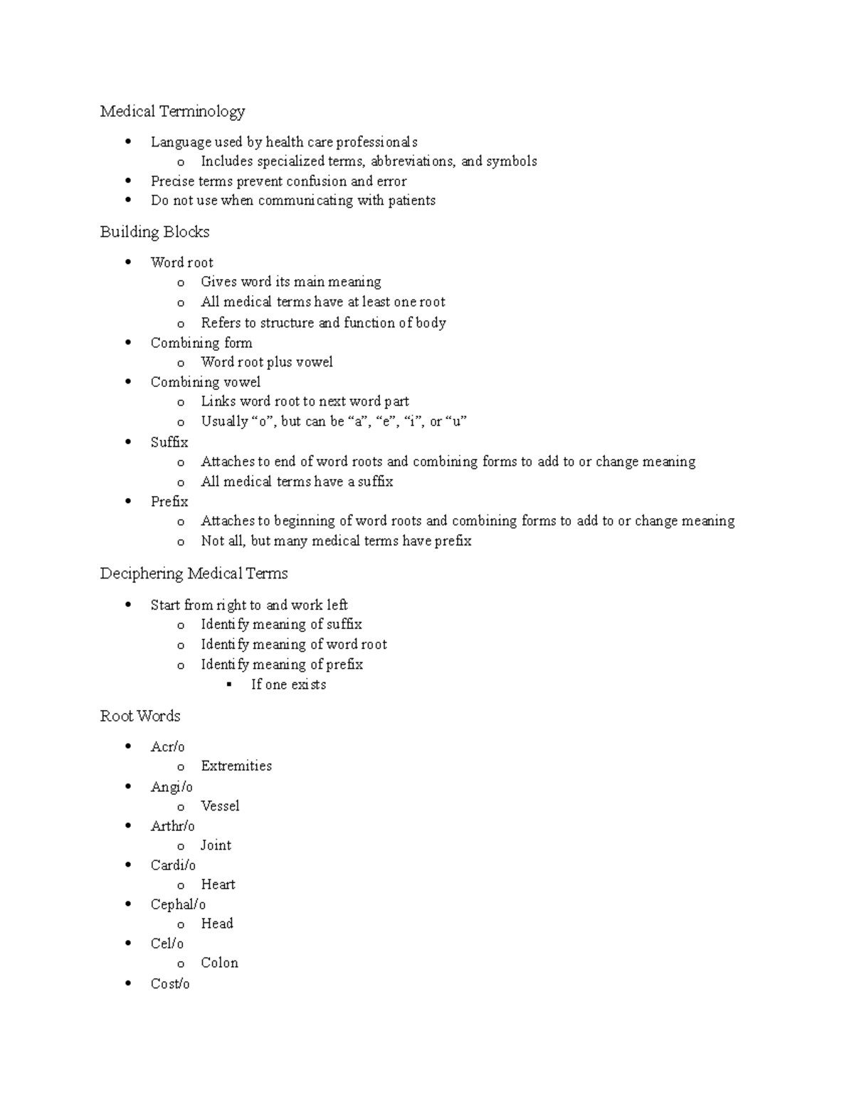 Medical Terminology Insights: Chapter 4 Overview and Key Terms - Studocu