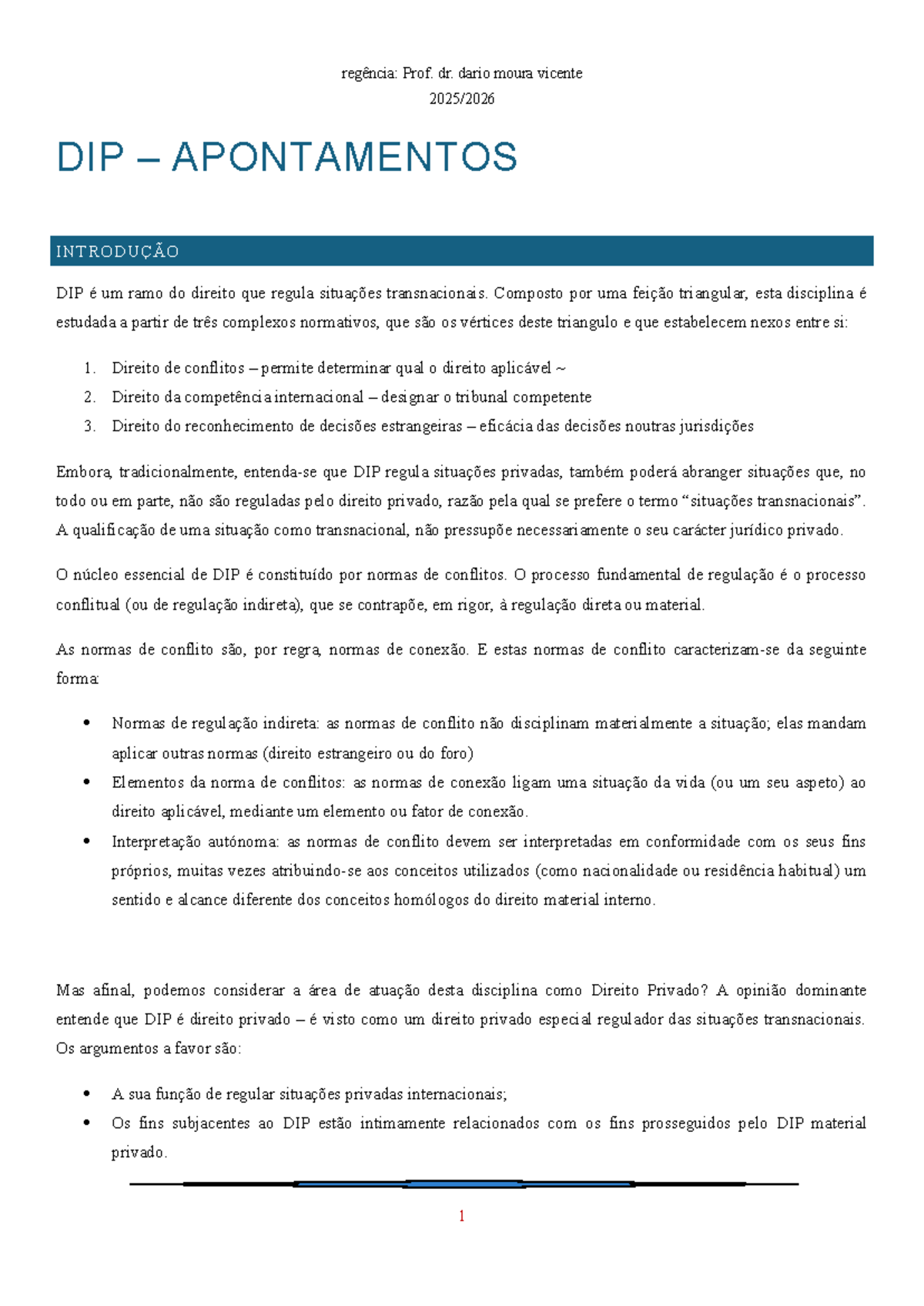 DIP1 - Resumos sobre Regência e Métodos de Regulação em Direito ...