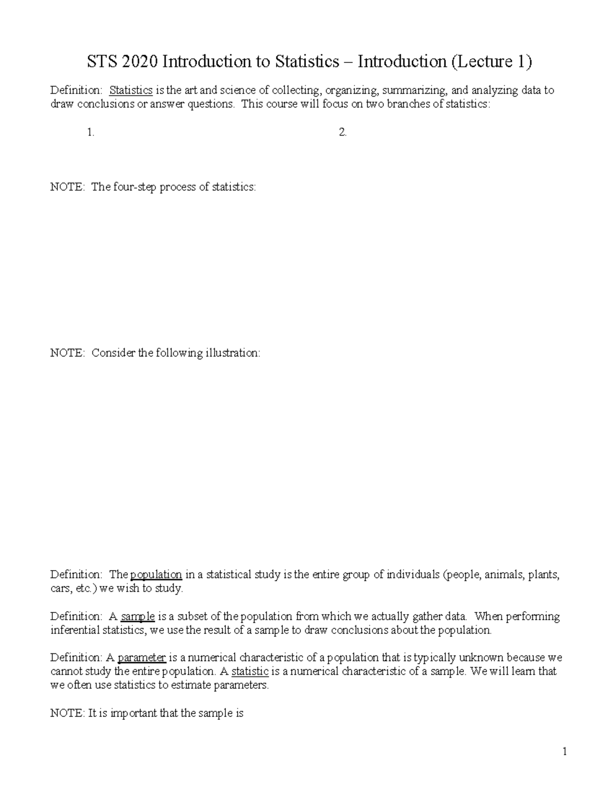 Introduction to Statistics: Key Concepts & Examples (STS 2020) - Studocu