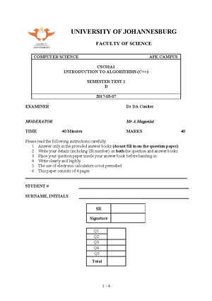 Honours Entrance Exam 2022-11-11 - FACULTY OF SCIENCE ACADEMY OF COMPUTER SCIENCE AND SOFTWARE ...