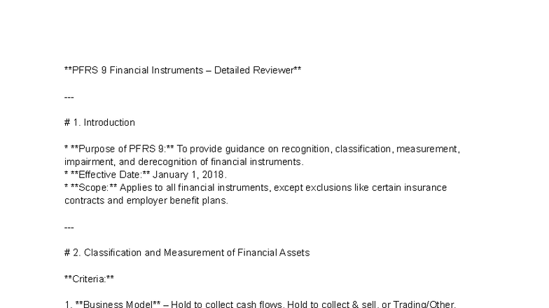 PFRS 9 - Detailed Overview of Financial Instruments and Accounting ...