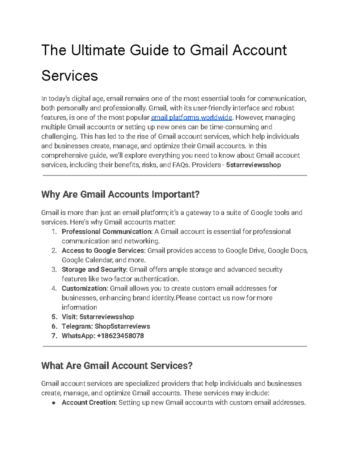 The Ultimate Guide to Gmail Account Services - The Ultimate Guide to ...
