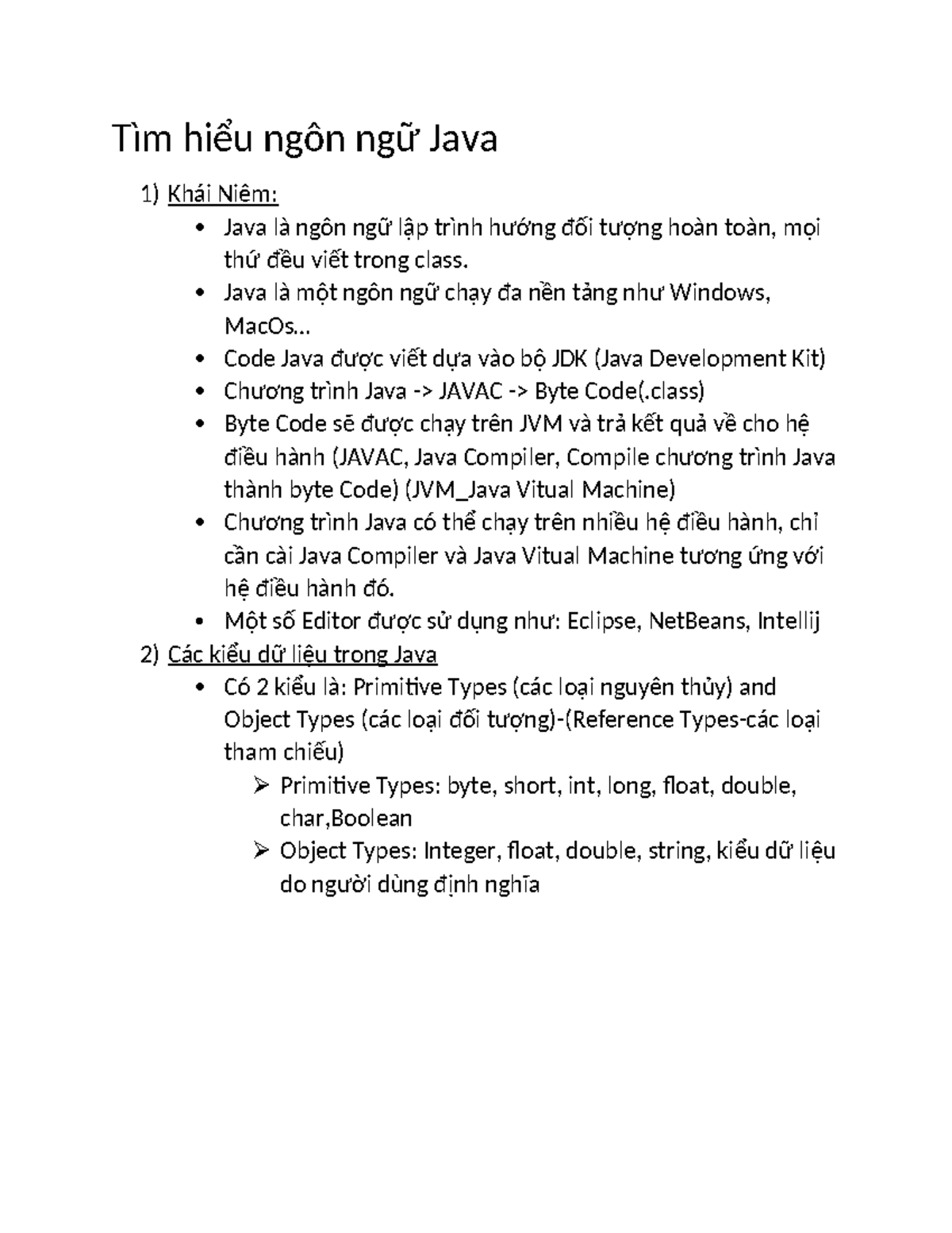 Tìm hiểu ngôn ngữ Java: Các Khái Niệm Cơ Bản và Hướng Dẫn (JAVA 101 ...