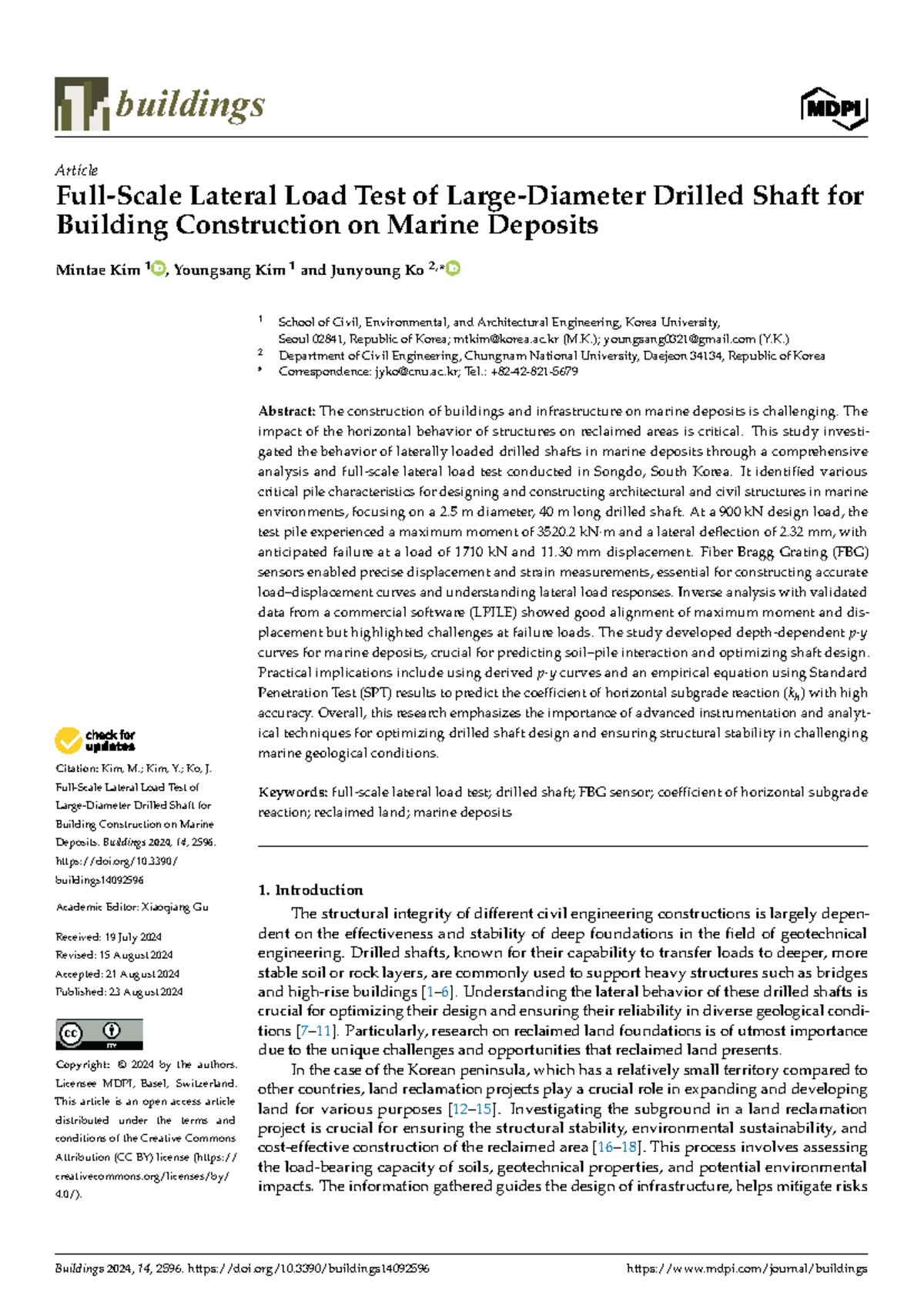 Full-Scale Lateral Load Test of Large-Diameter Drilled Shaft for ...