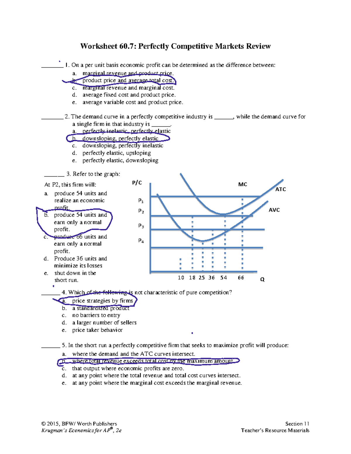Module 60 practice problems - © 2015, BFW/ Worth Publishers Section 11 ...