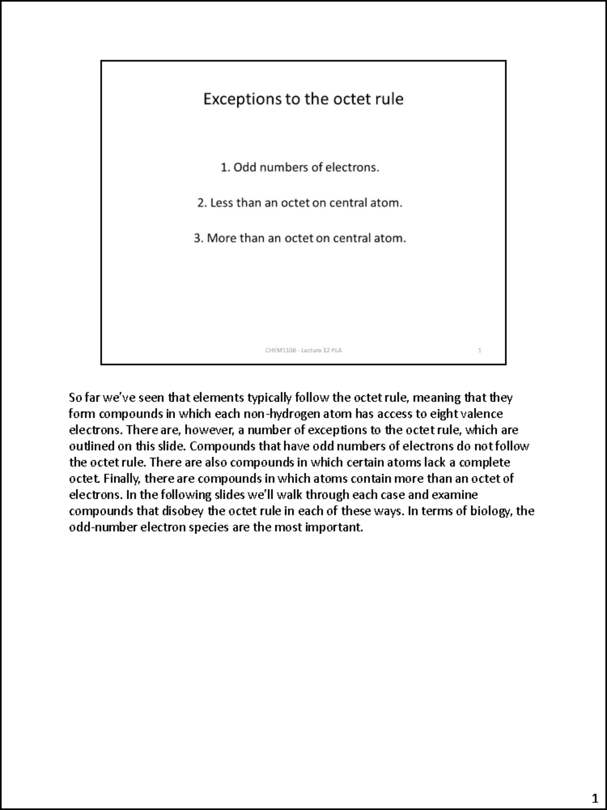 Exploring Exceptions to the Octet Rule in Chem Compounds (CHEM 101 ...