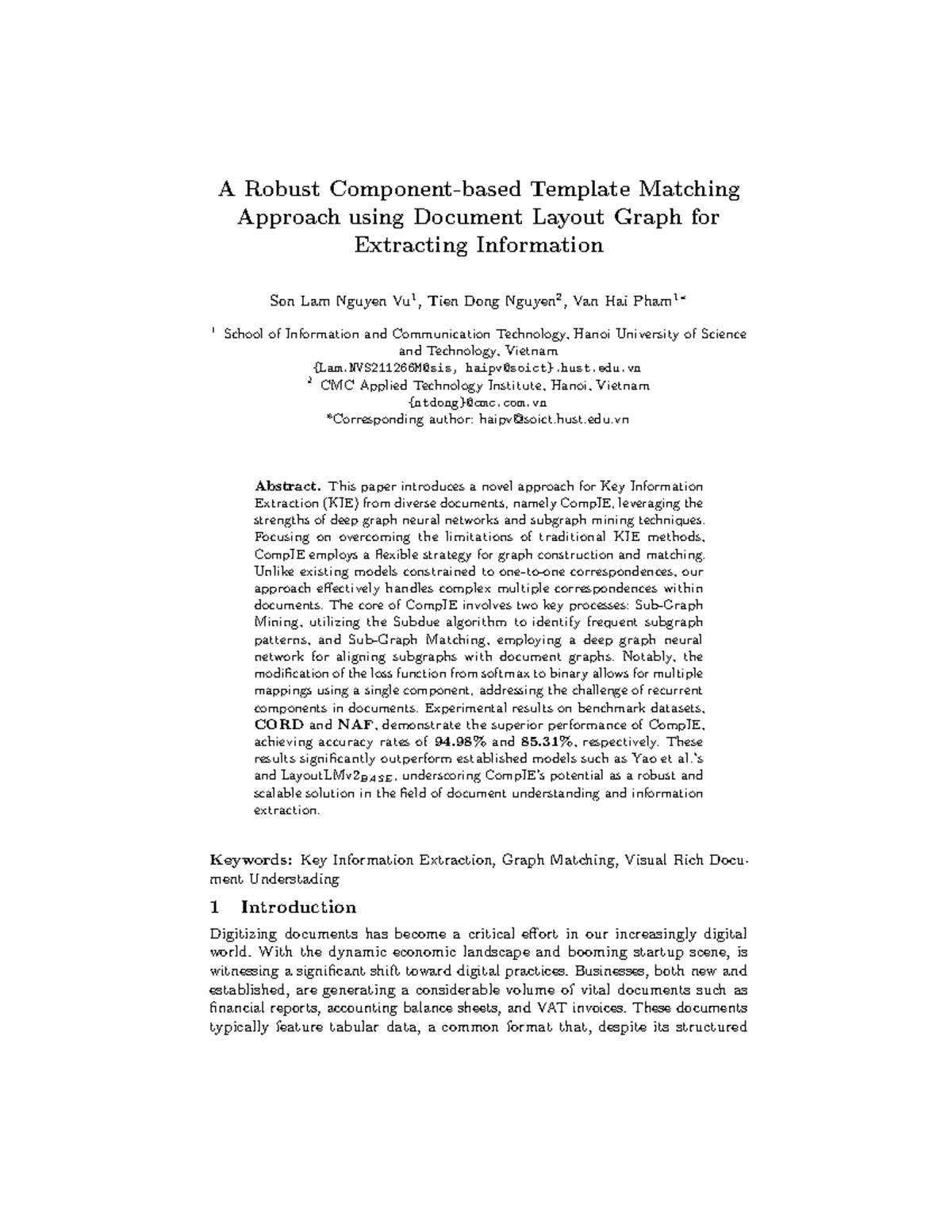 CompIE: A Robust KIE Method Using Document Layout Graphs for Info ...