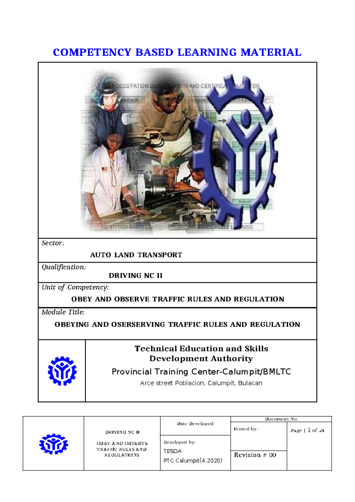 DRIVING NC II: Obeying and Observing Traffic Rules & Regulations - Studocu