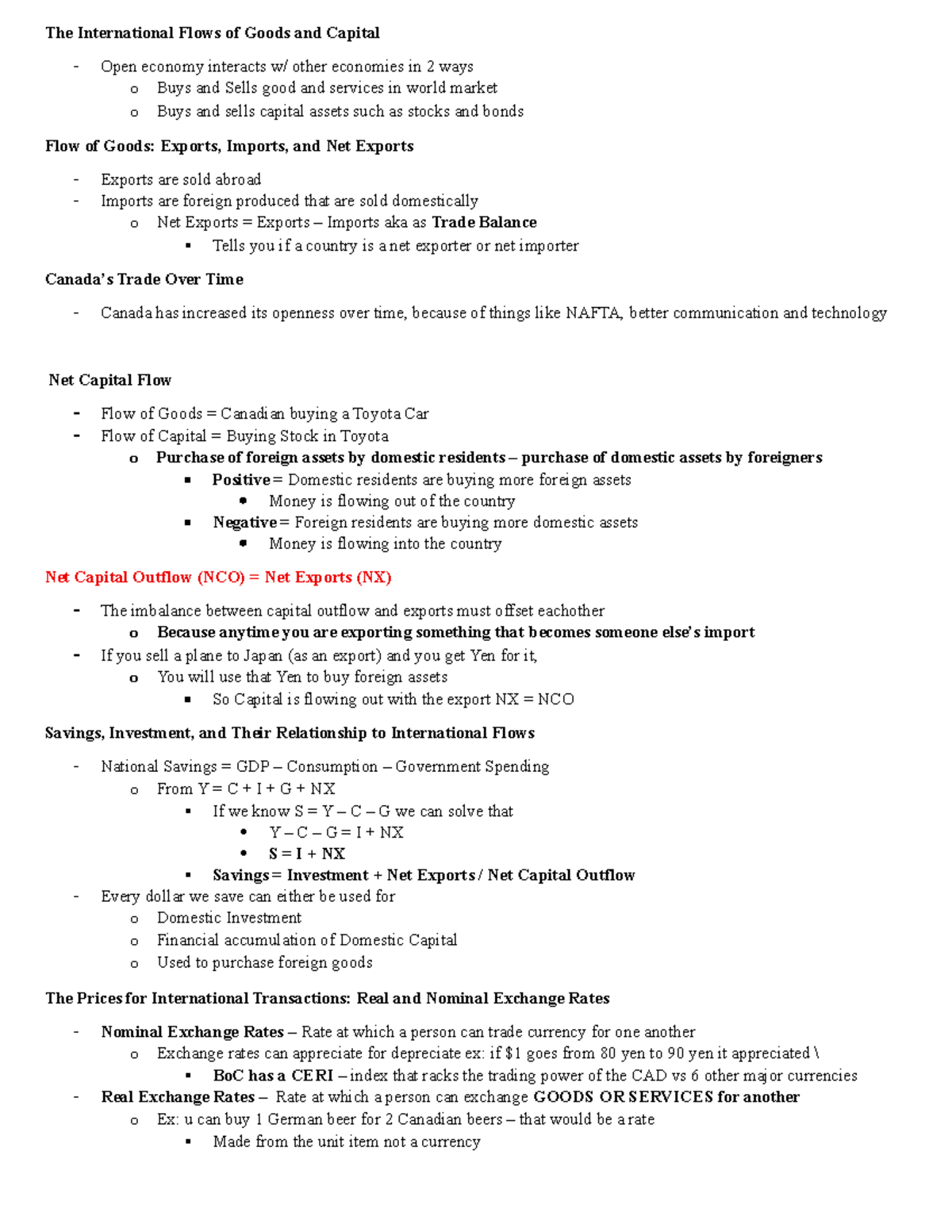Unit 5 - The Macroeconomics of Open Economies: Goods and Capital Flows ...