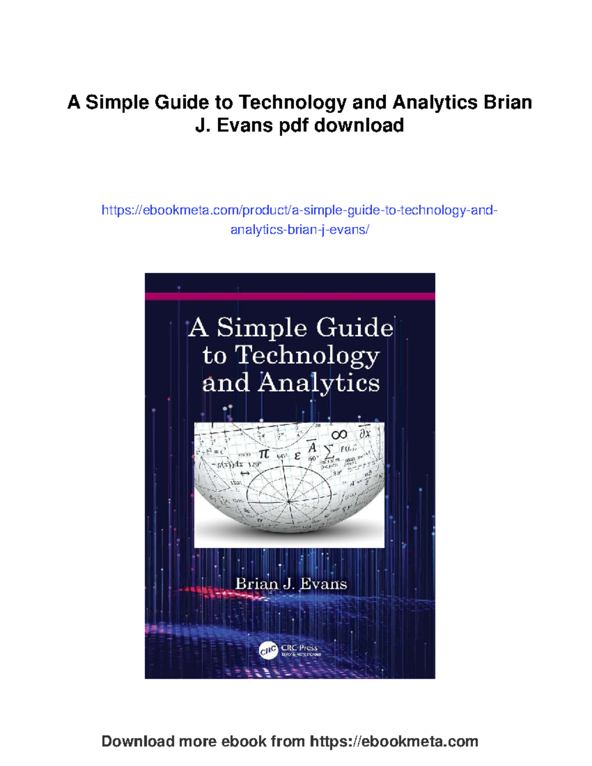 A simple guide to technology and analytics: key concepts and ...