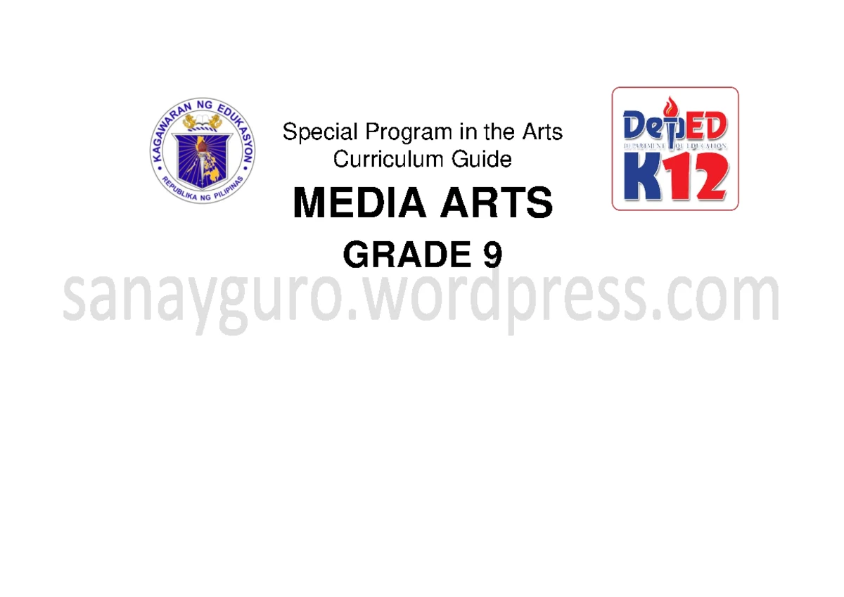 Media Arts 7 - Special Program in the Arts Curriculum Guide - Studocu