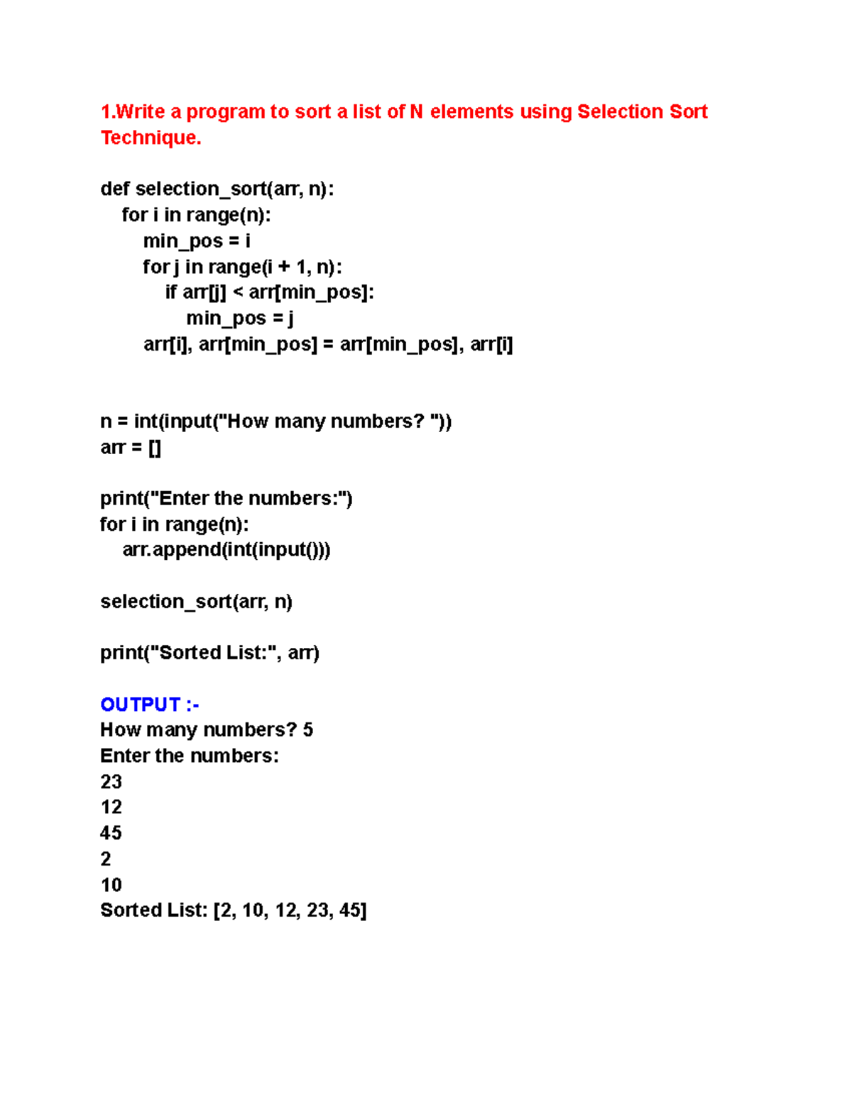 DAA LAB Manual: Selection Sort, TSP, and Backtracking Algorithms - Studocu