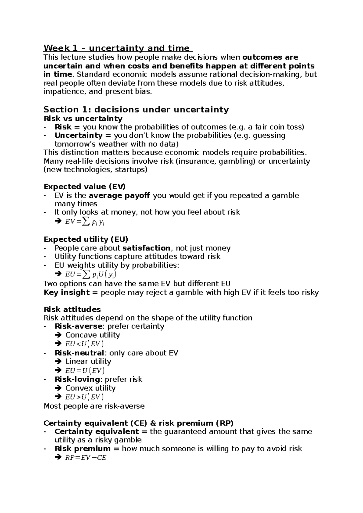 Intermediate Microeconomics Lecture Summary (Week 1-7) - Studeersnel