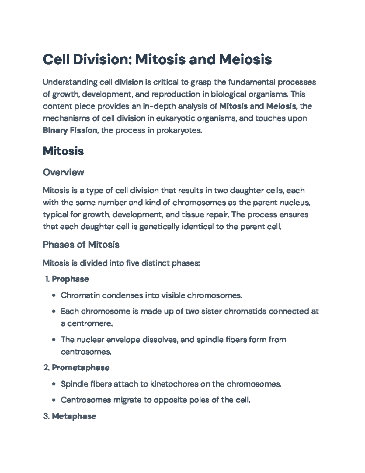 Cell Division Overview: Mitosis, Meiosis, and Binary Fission - Cell ...