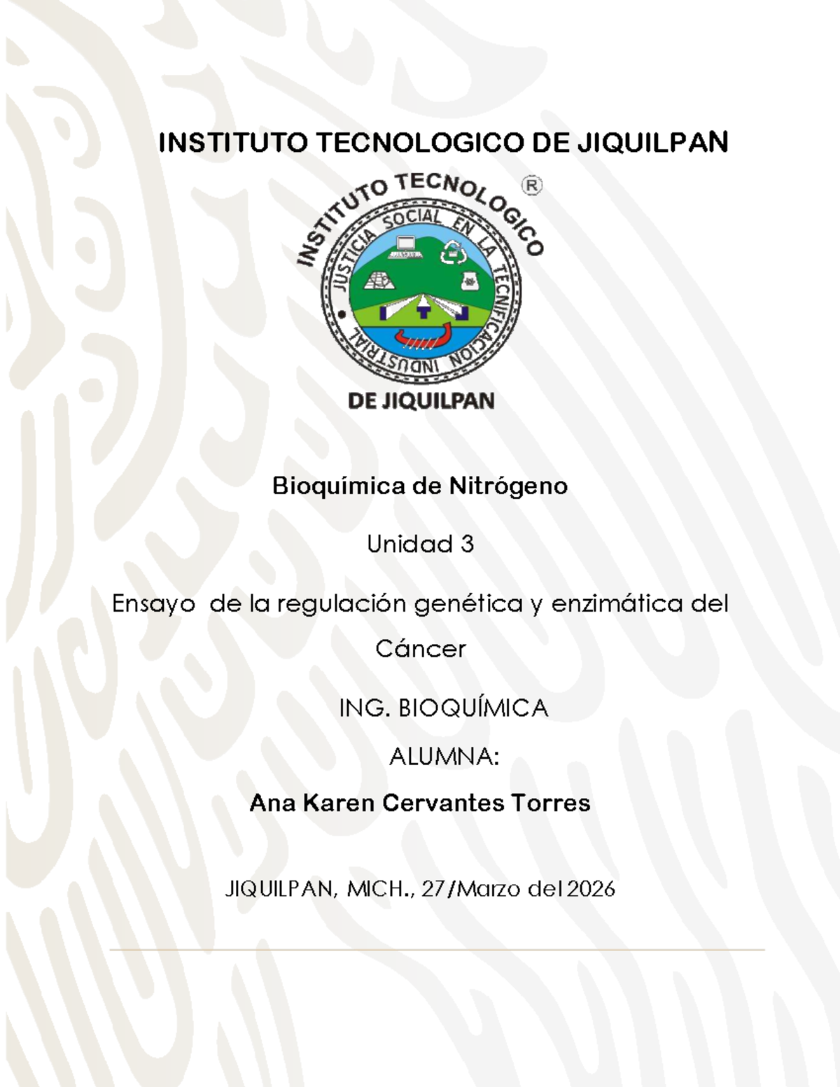 Ensayo de Regulación Genética y Enzimática del Cáncer - Bioquímica de ...