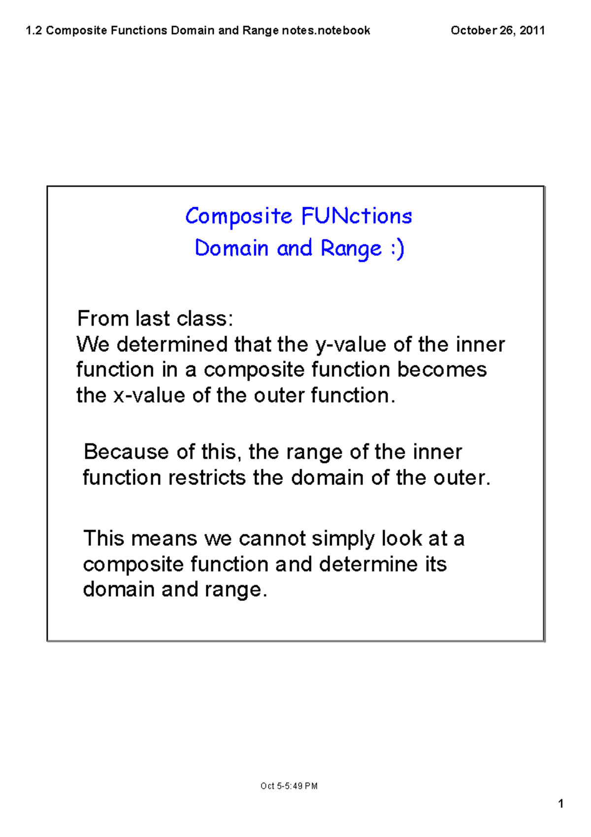 Composite Functions Domain & Range Overview - Course Materials - Studocu