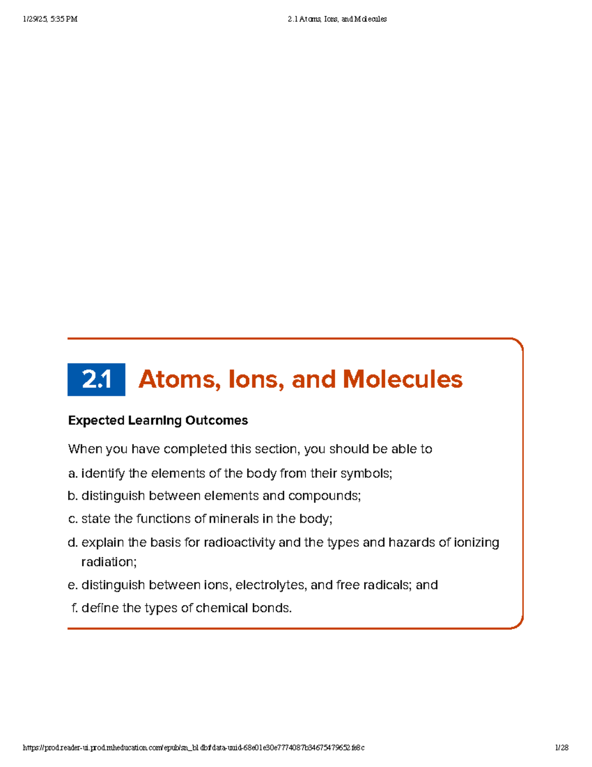 Atoms, Ions, and Molecules: Key Concepts and Physiological Roles ...