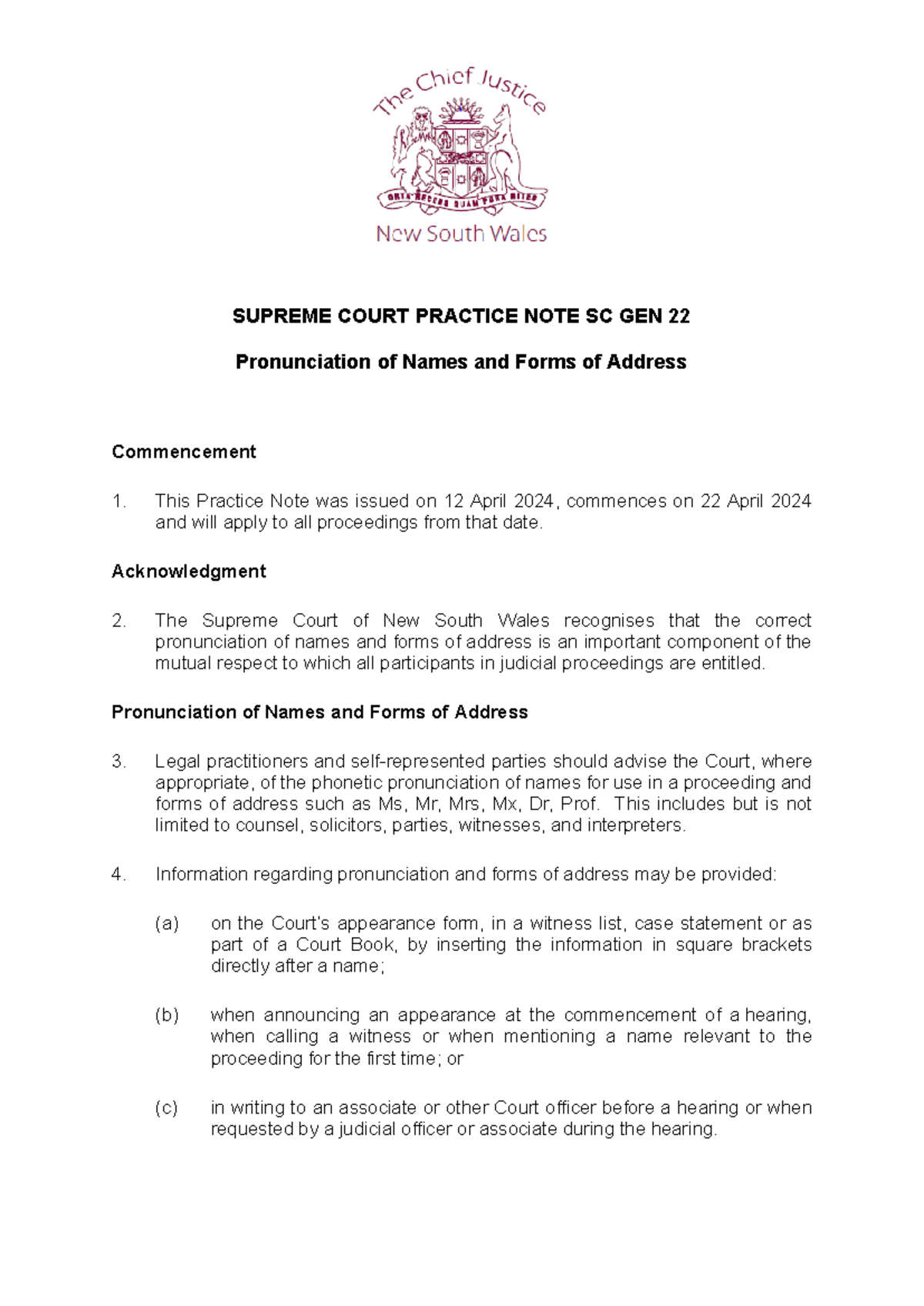 SUpreme Court Example Practise Note - SUPREME COURT PRACTICE NOTE SC ...