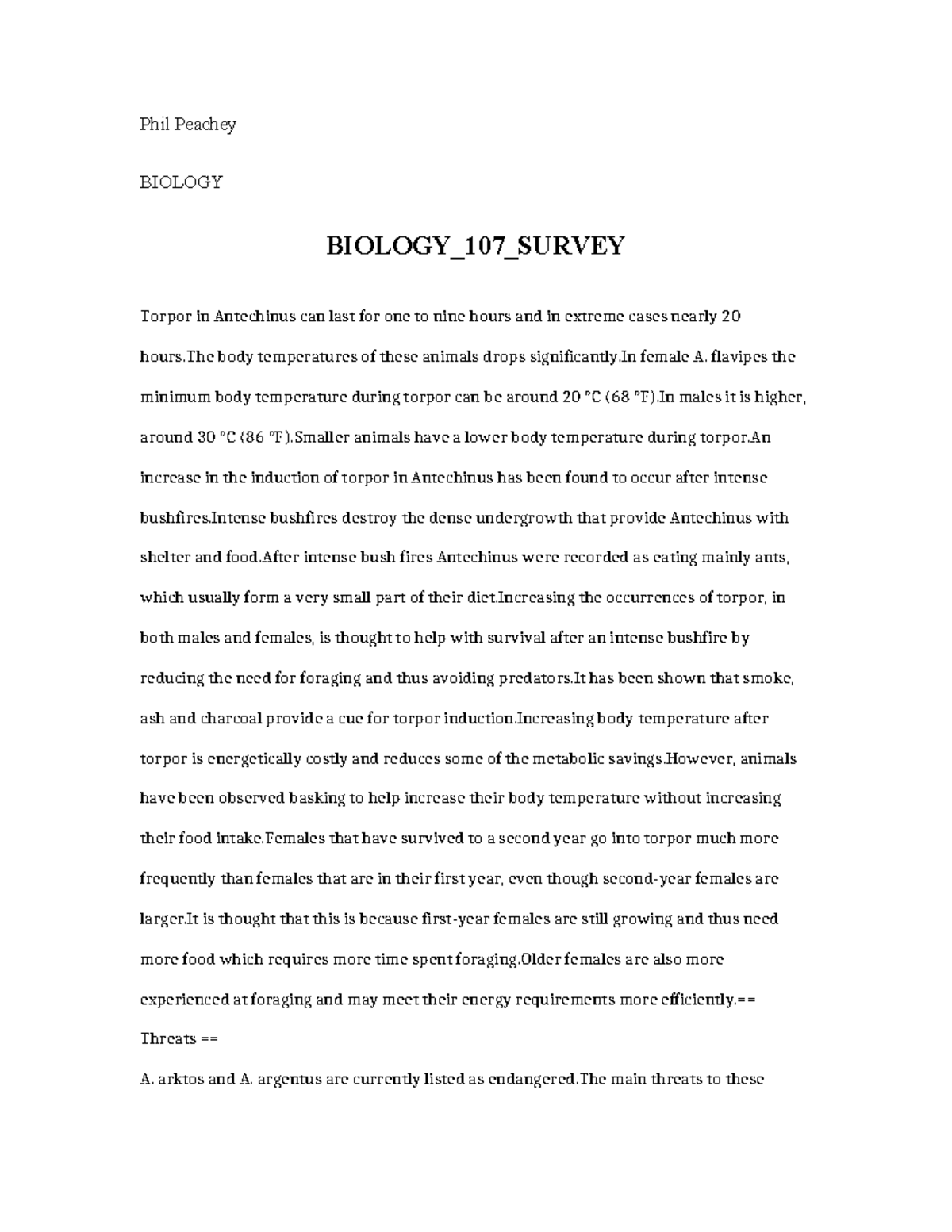 Biology 107 Survey - Summary Deel 2 - Organische chemie - Phil Peachey ...