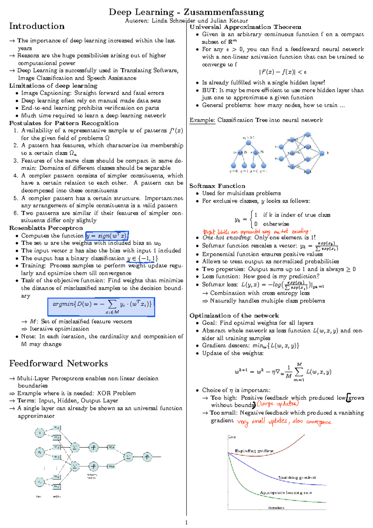 Deep Learning Summary (DL) - Key Concepts and Theorems - Studocu