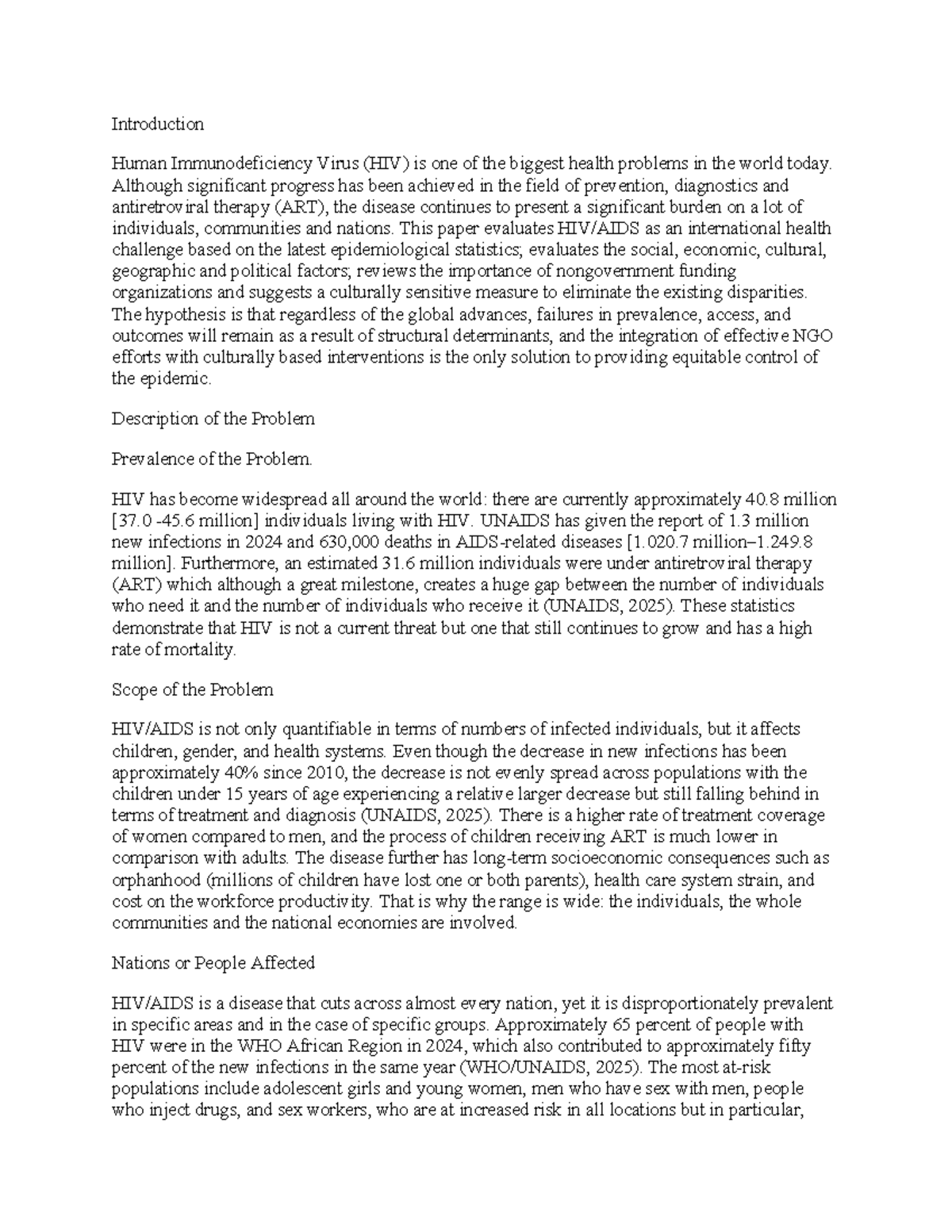 HIV as a Global Health Challenge: Disparities and Solutions (HIV 101 ...