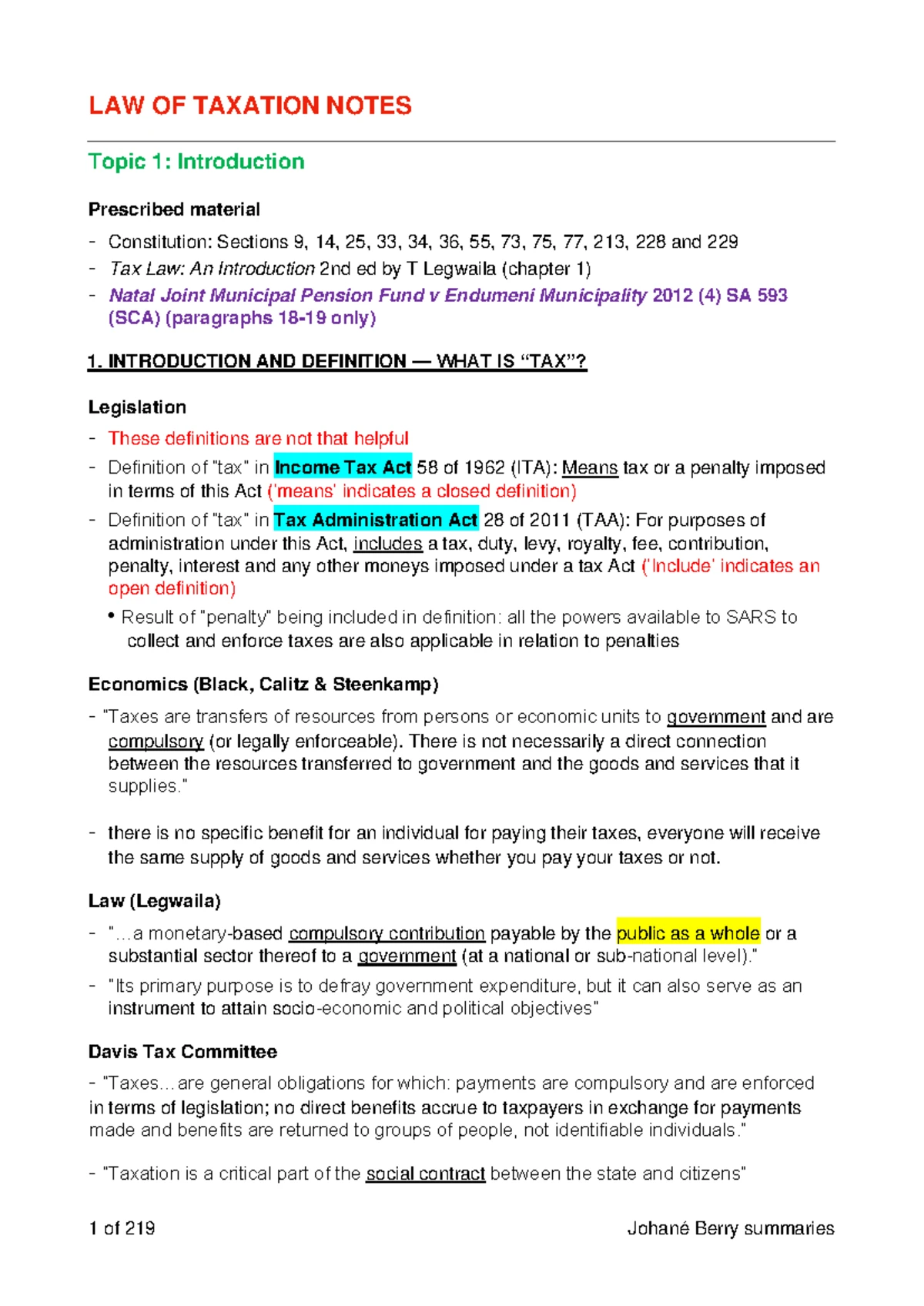 Tax Classification and Principles: A Comprehensive Overview (TAX101 ...