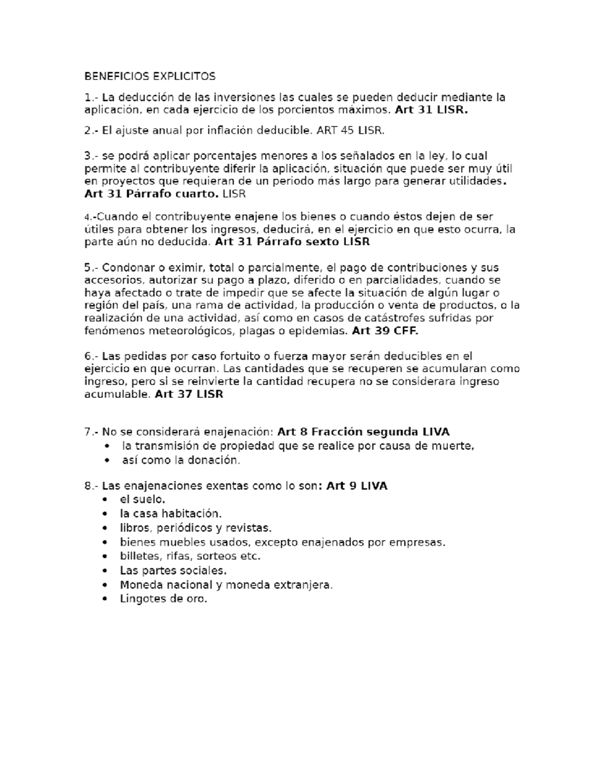 Beneficios Fiscales Explícitos e Implícitos en Inversiones - LISR - Studocu