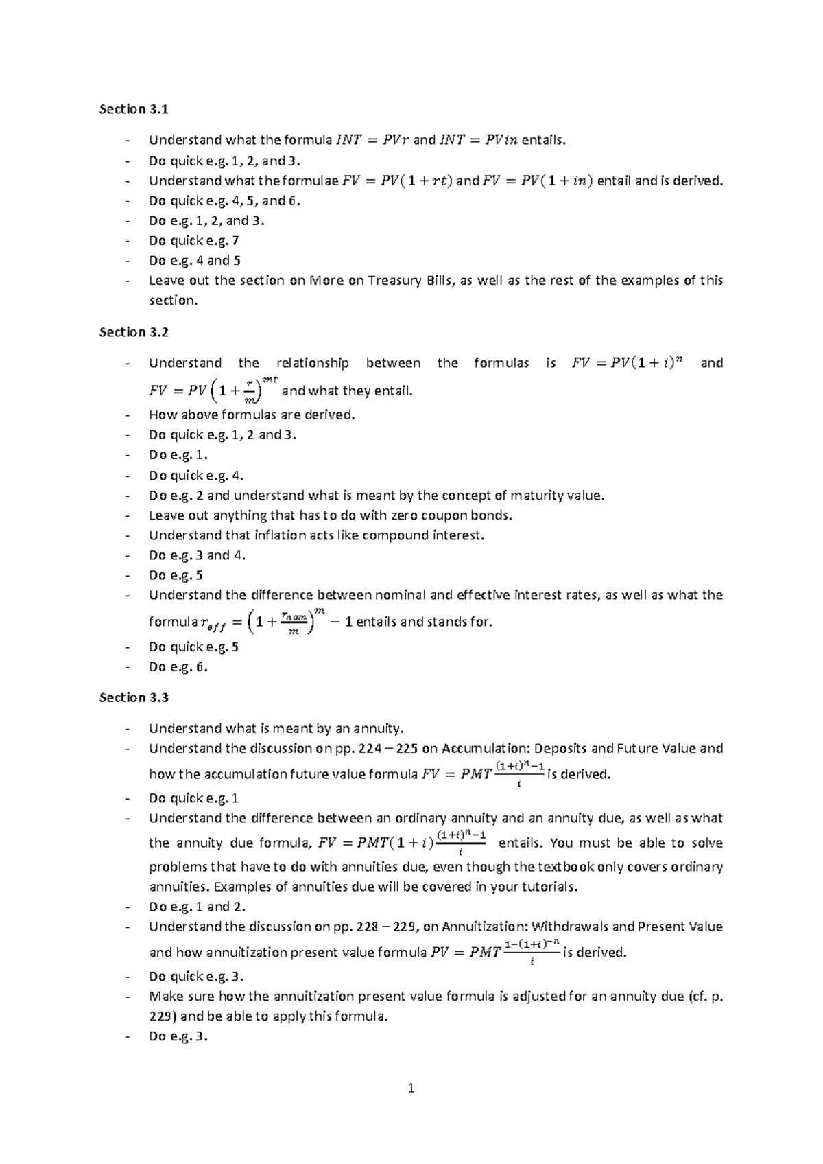 Chapter 3 - Financial Maths: Key Formulas & Concepts Explained - Studocu