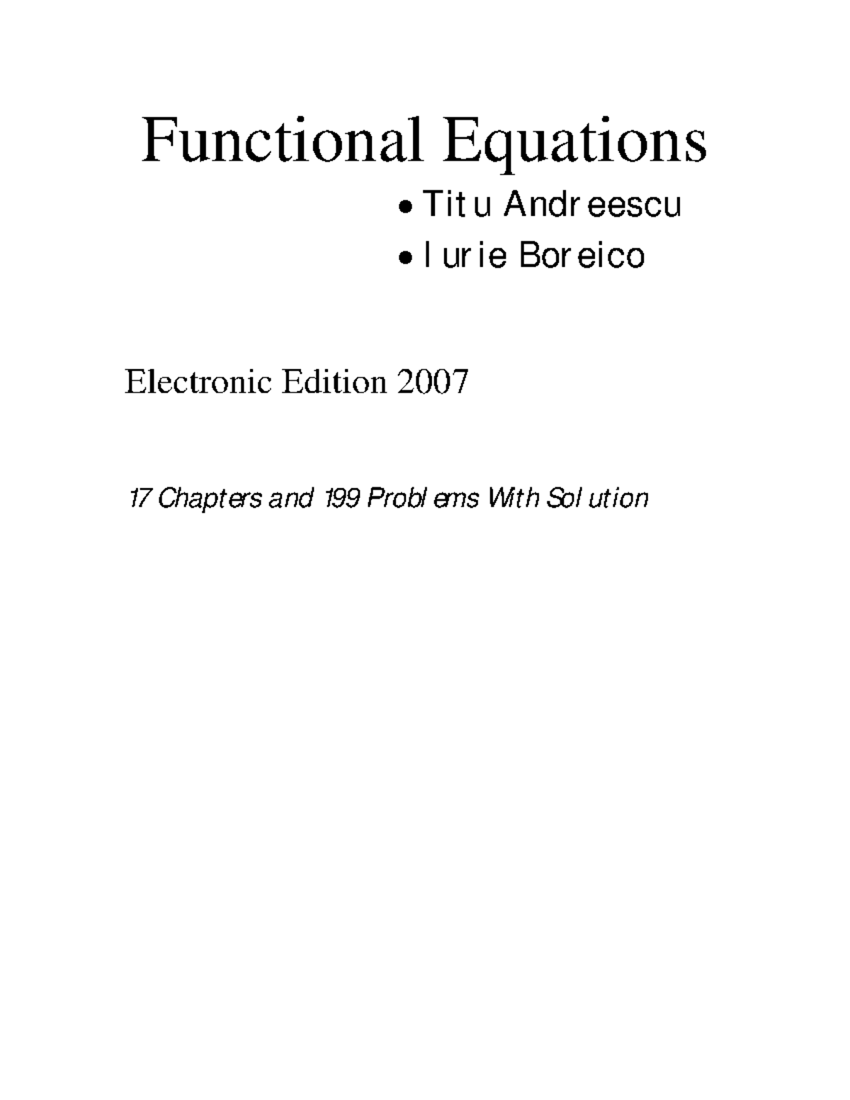 Functional Equations - Andresscru, Boreico (2007 ) - Functional ...