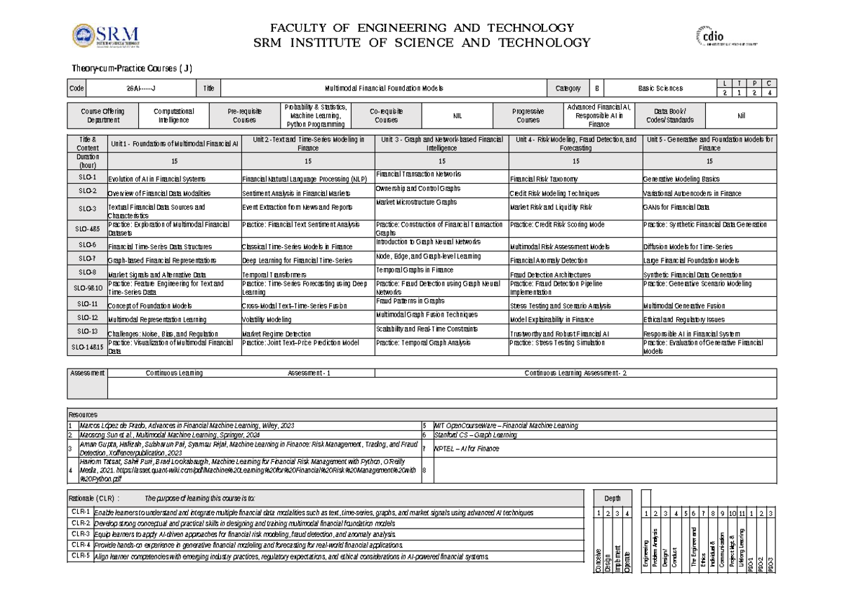 2026 Syllabus: J Course on Multimodal Financial Foundation Models - Studocu