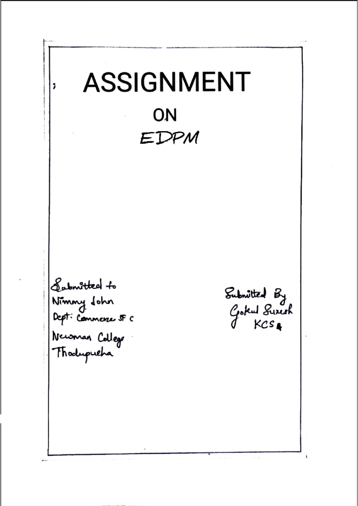 EDPM Assignment: Exploring Key Concepts of Entrepreneurship and ...