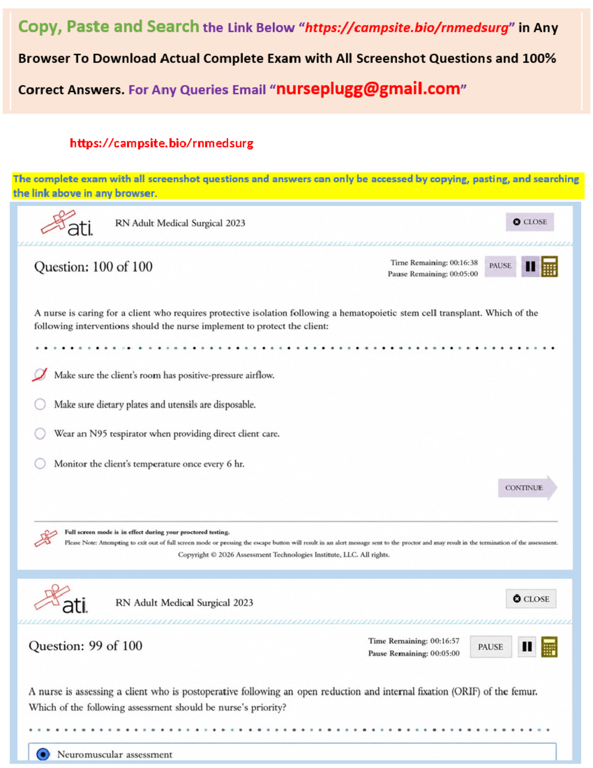 Success ATI RN Adult Medical Surgical (Med-Surg) Proctored Exam NGN ...
