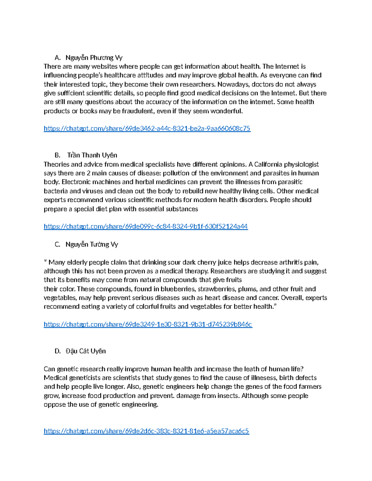Summary of Health Information and Genetic Research Insights - Studocu