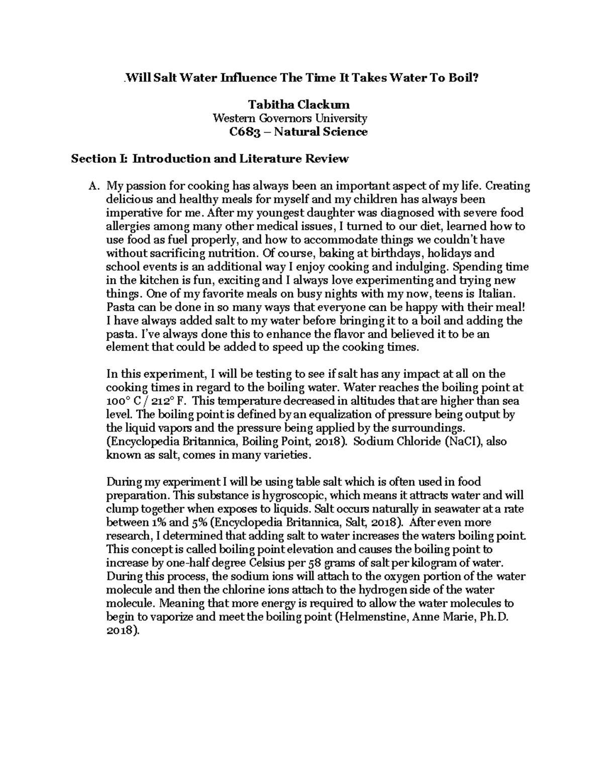 C683 - Natural Science Lab - Will Salt Water Influence The Time It ...