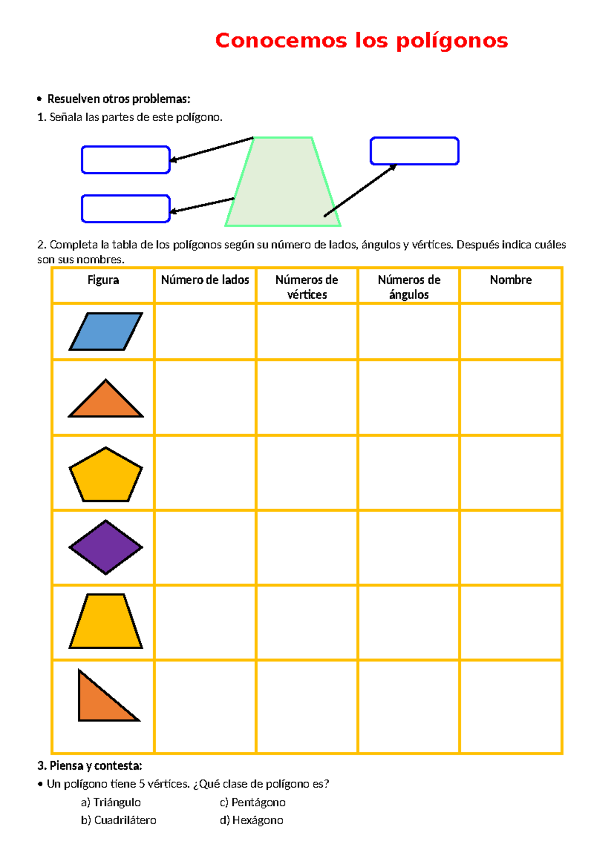 D5 A1 Ficha MAT: Actividades sobre los Polígonos y sus Características ...