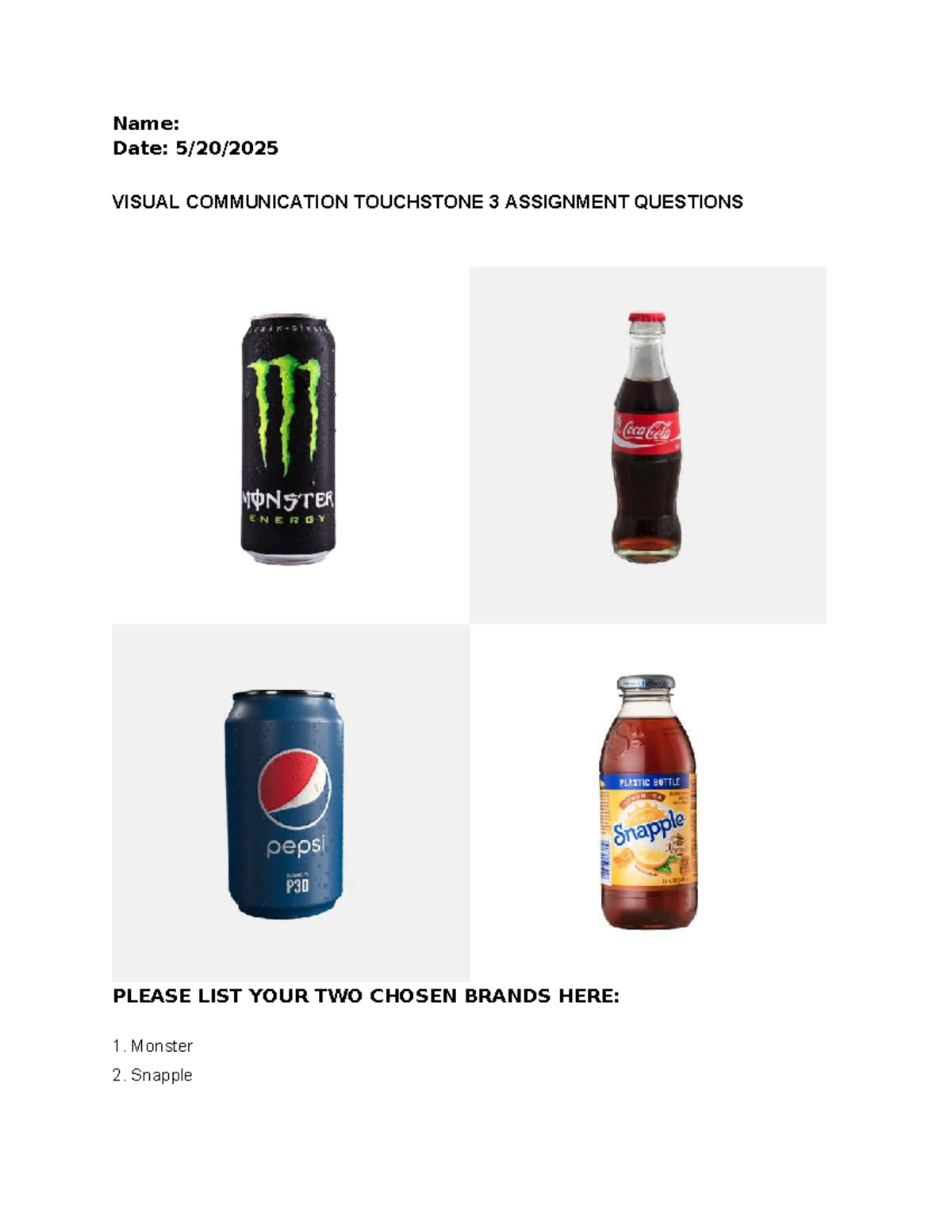 Touchstone 3: Visual Communication Assignment on Brand Analysis - Studocu
