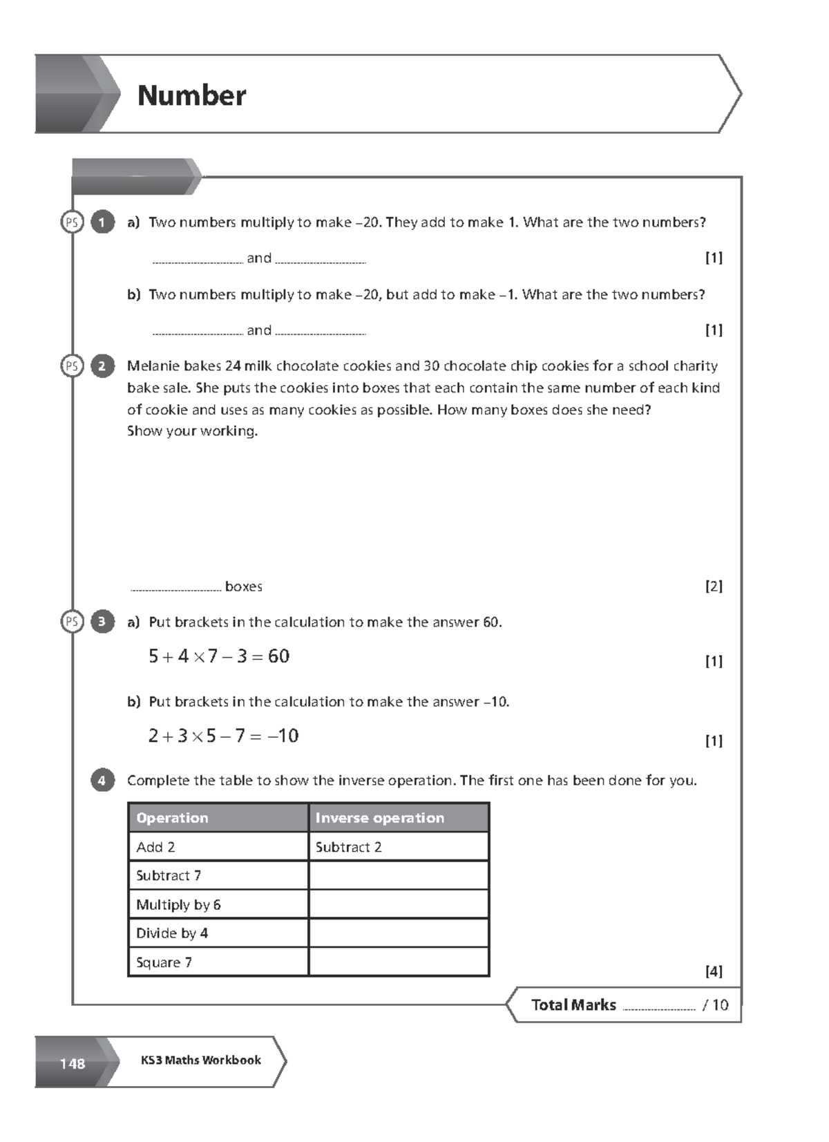 Collins KS3 Maths Workbook: PS 1-3 Revision Exercises and Solutions ...