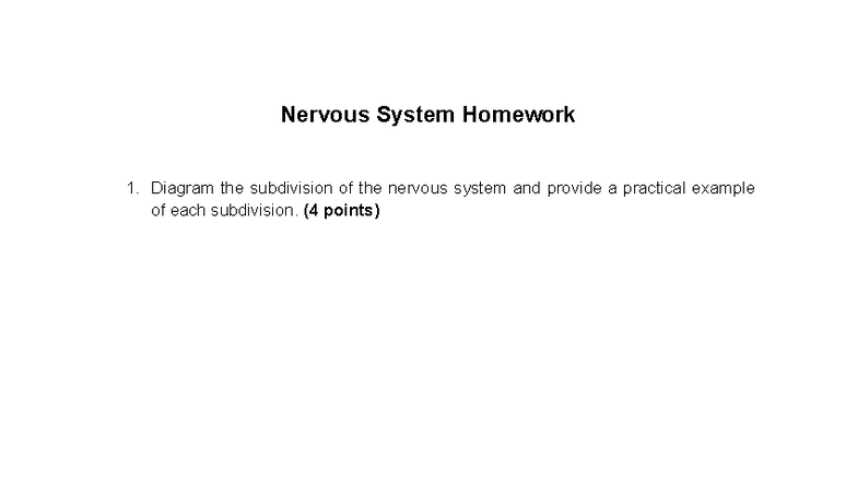 Nervous System Homework 1: Subdivisions & Action Potential Analysis ...
