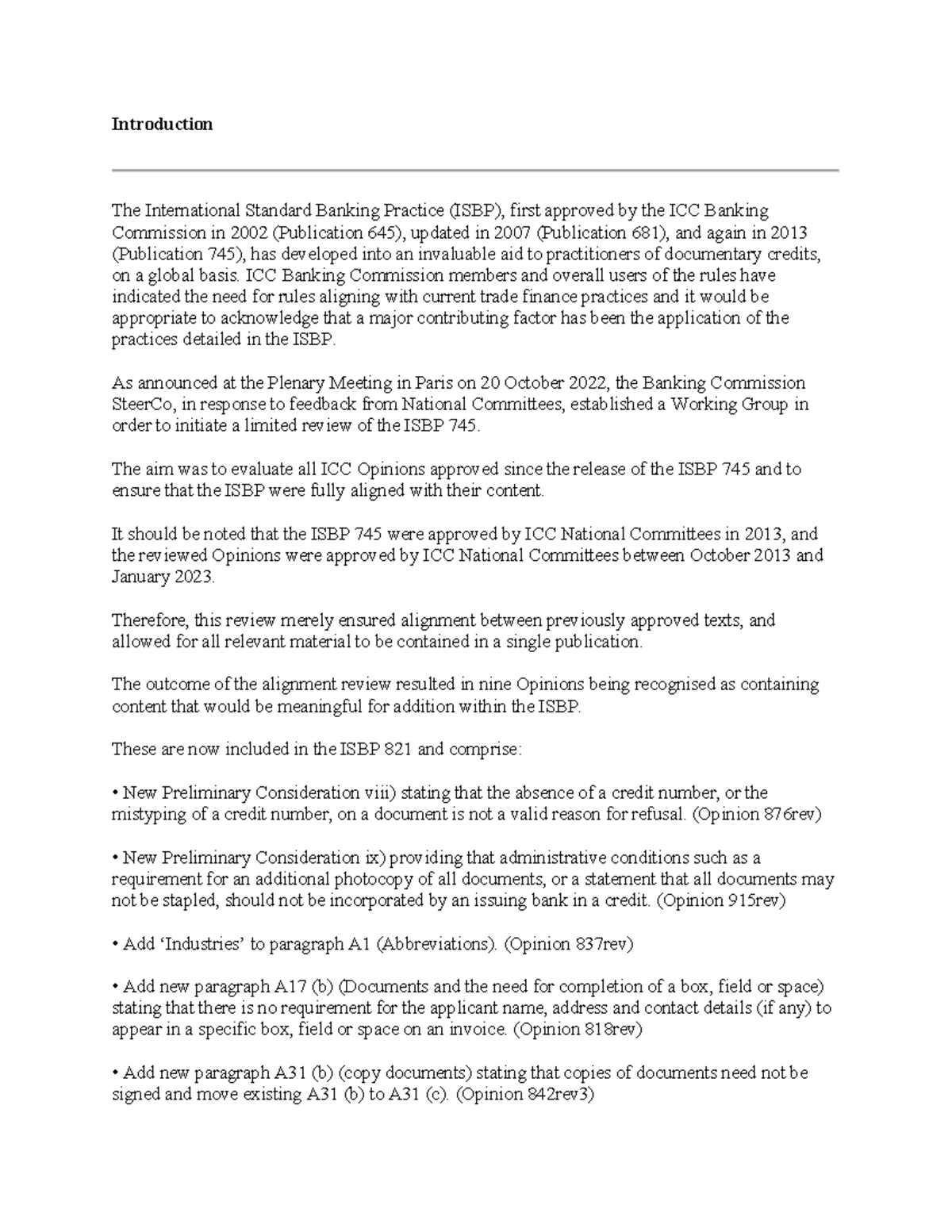 ISBP 821: Overview and Key Updates on International Banking Practices ...