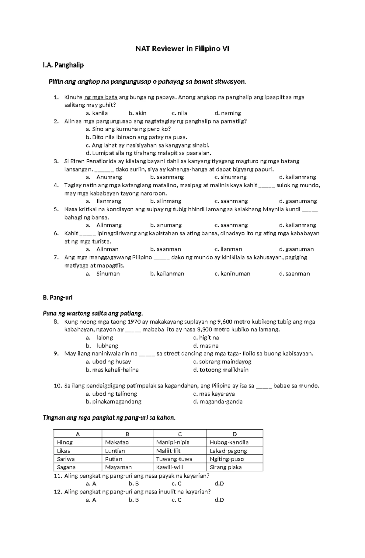 Sculpture Rubric for Miniature Clay Projects Evaluation - Studocu