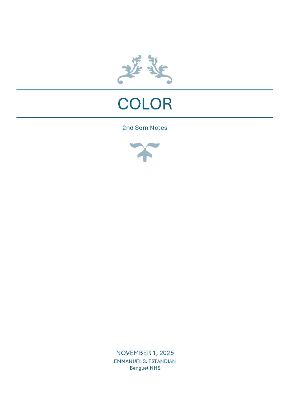 COLOR 2nd Sem Notes: Understanding Color Theory and Psychology - Studocu