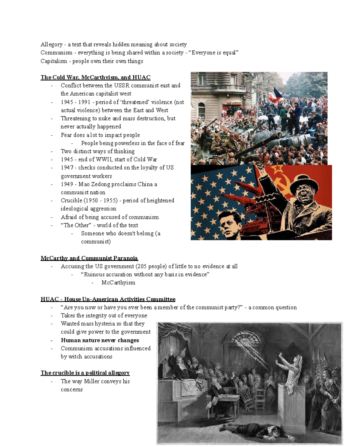 The Crucible Context: Analyzing Allegory and McCarthyism (ENG 101 ...