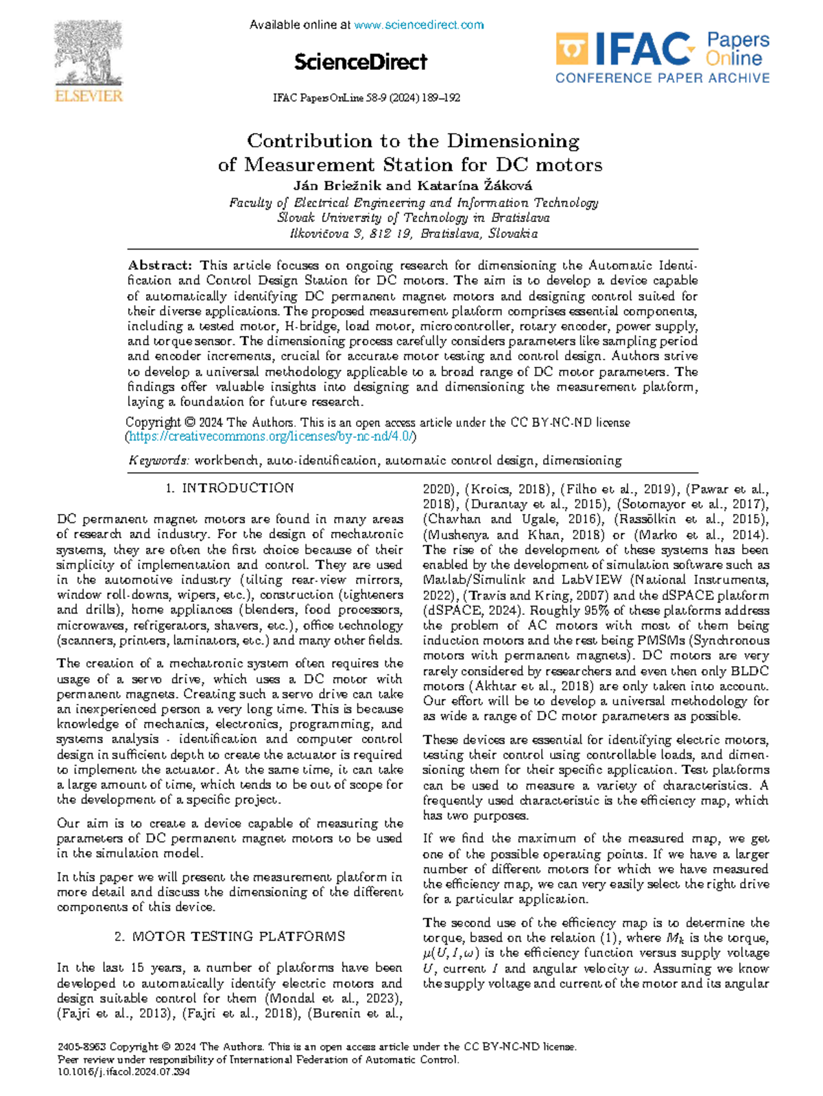 IFAC PapersOnLine (2024): Dimensioning Measurement Station for DC ...