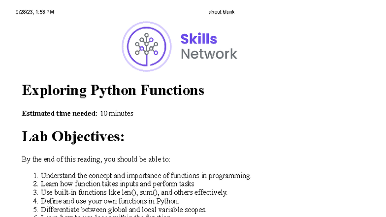 Exploring Python Functions: Understanding Basics and Usage - Studocu