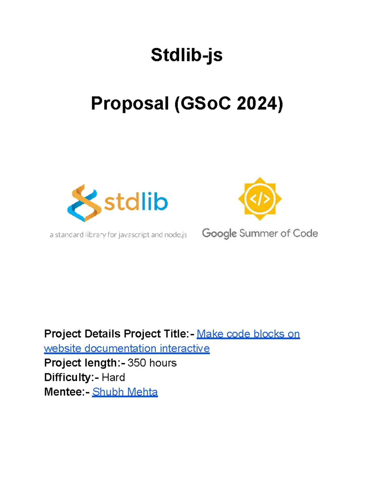 GSoC 2024 Proposal: Interactive Code Blocks Project by Shubh Mehta ...