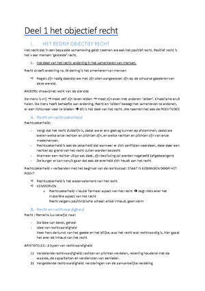 Inhoudstafel bronnen - i I. OBJECTIEF EN SUBJECTIEF - Studocu