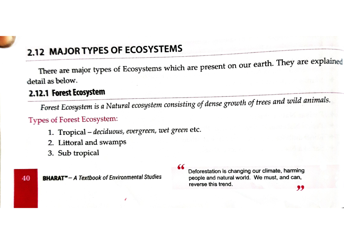 Types of ecosystems - 2 MAJOR TYPES OF ECOSYSTEMS There major types ...